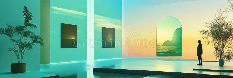 Visitors Engage with Stunning Virtual Artworks in a Bright Digital ...