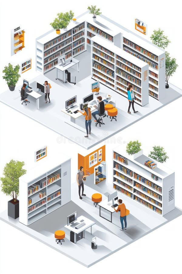 Visitors Engage in Various Activities, Exploring Books, Using Computers ...