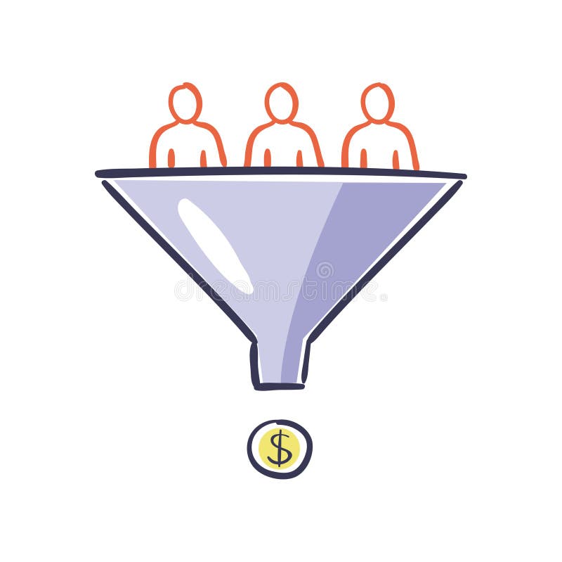 Visitors Enter the Sales Funnel. Internet Marketing Conversion Concept ... Visitors Enter the Sales Funnel. Internet Marketing Conversion Concept ...