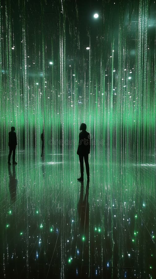 Visitors Explore Immersive Light Installation at Modern Art Venue ...