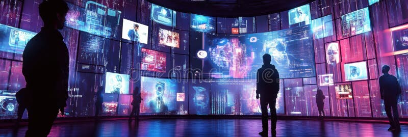 Visitors Explore a Vibrant Digital Art Installation Featuring Multiple ...