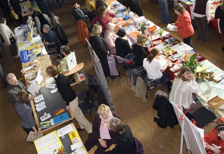 Visitors on a fair editorial photo. Image of center, mass - 5534746