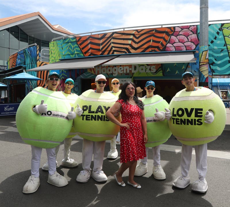 Visitors Have Fun on a Grounds at 2019 Australian Open in Melbourne ...