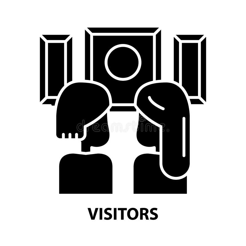 Visitors Icon, Black Vector Sign with Editable Strokes, Concept ...