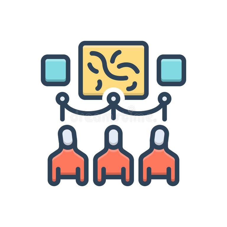 Color Illustration Icon for Visitors, Exhibition and Collection Stock ...