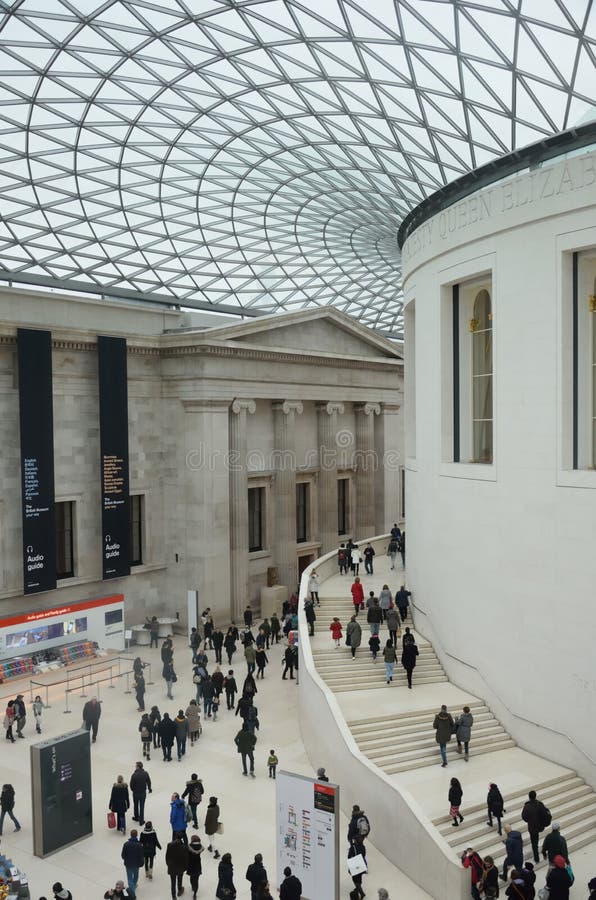 Visitors Inside the British Museum Main Hall Editorial Stock Photo ...