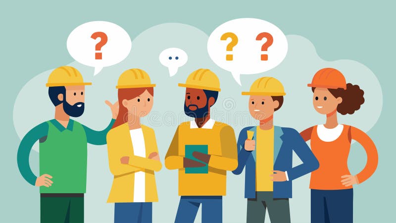 Visitors Interacting with Construction Workers and Asking Questions ...