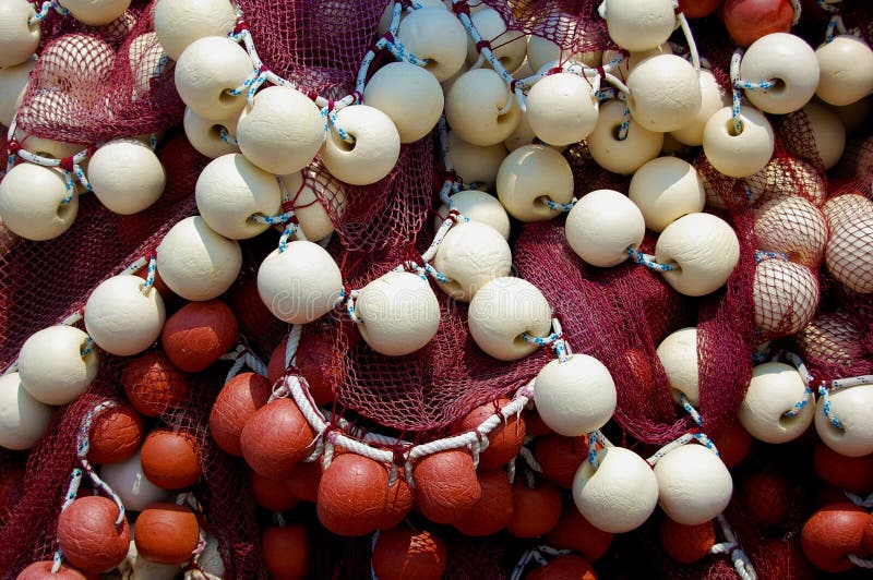 Visnet met Boeien stock foto. Image of samenvatting, handel - 35281418