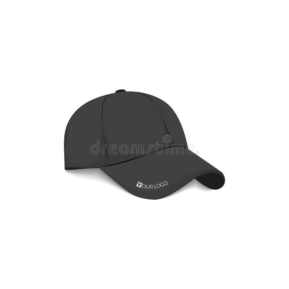 Visor Cap in Black Color Design for Hat Product Template Design Stock ...
