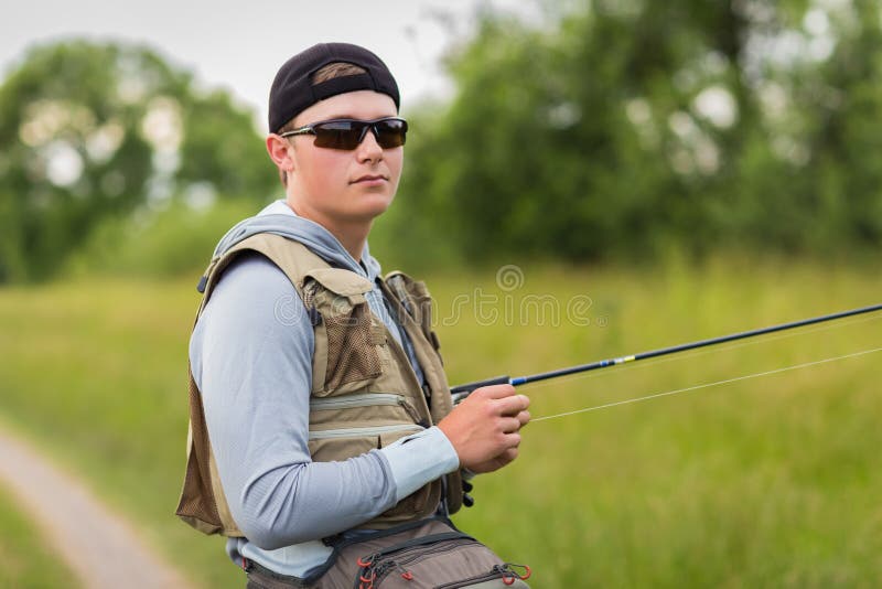 Visser stock afbeelding. Image of persoon, heet, vissen - 52133989