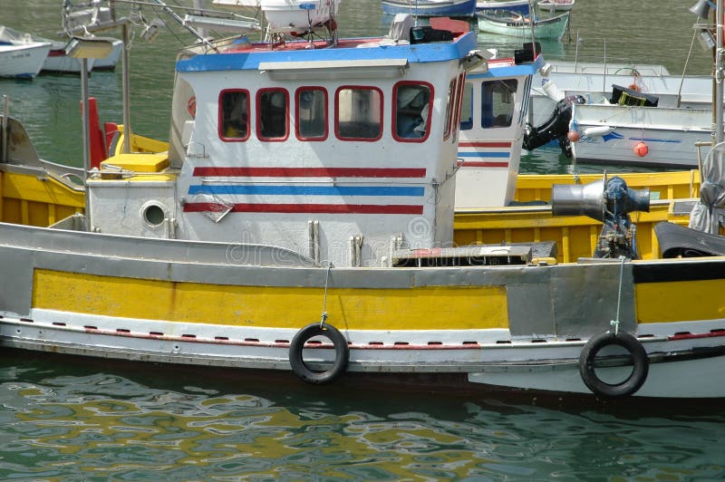 Vissersboot stock afbeelding. Image of richting, nearsighted - 712943