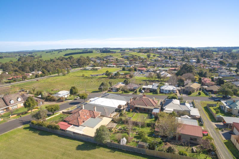 Vista Aérea De La Ciudad Rural, Australia Imagen de archivo - Imagen de ...