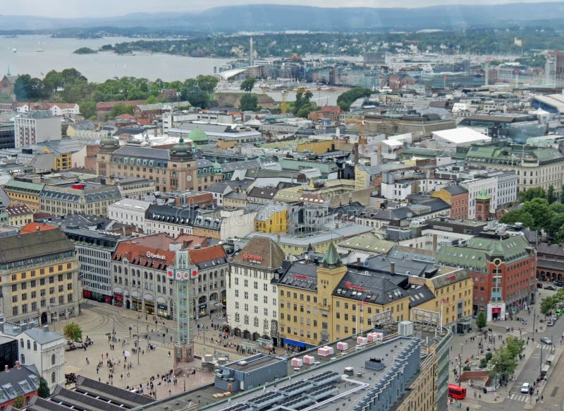 Centro De La Ciudad De Oslo, Noruega Imagen editorial - Imagen de área ...