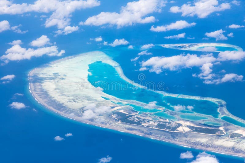 Vista Aerea - Atolli Di Corallo, Maldive Fotografia Stock - Immagine di ...