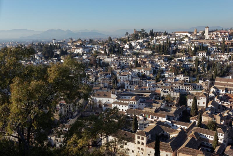 Vista a Albayzin, Granada, Spagna Fotografia Stock - Immagine di ...