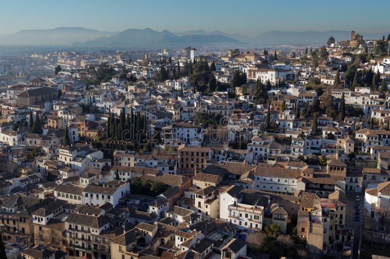 Vista a Albayzin, Granada, Spagna Fotografia Stock - Immagine di aereo ...