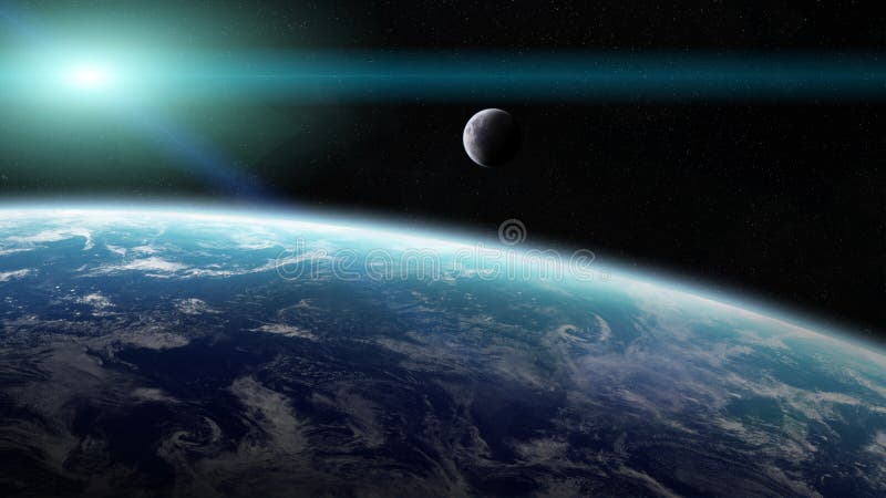 Fotos Da Terra E Da Lua Vistas Do Espaco Vista Em Um Planeta Terra E