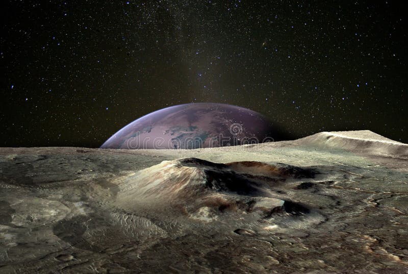 Vista da Terra da Lua. imagem de stock. Imagem de satélite - 188757877
