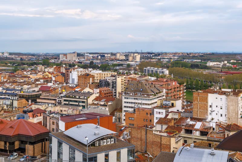 Vista Aérea De Lérida, España Imagen de archivo - Imagen de templo ...