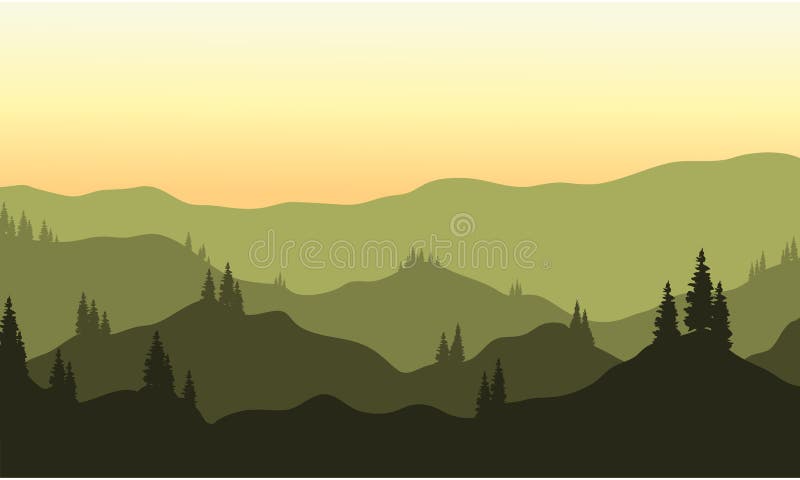 Vista De La Silueta De Las Colinas Ilustración del Vector - Ilustración ...