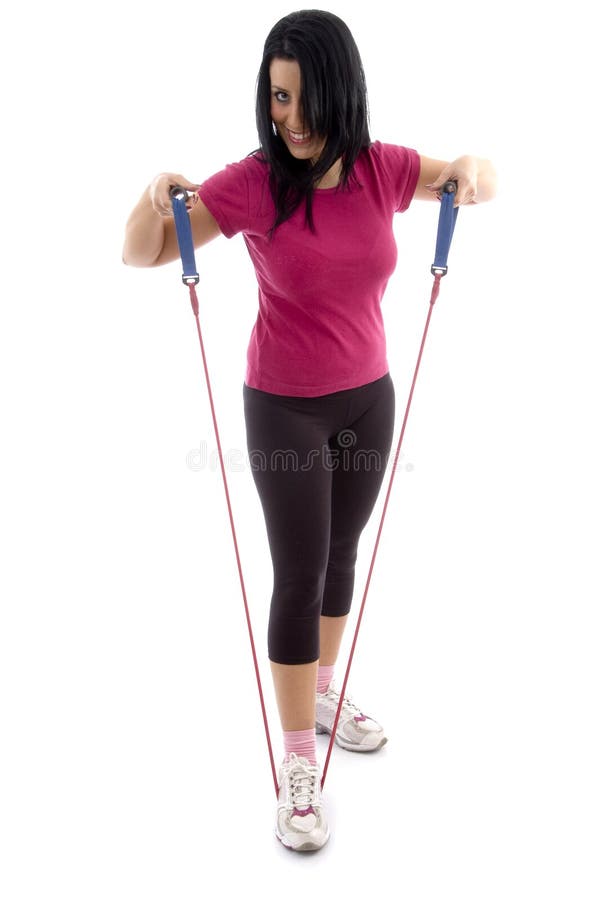 Vista Delantera De Ejercitar a La Mujer Imagen de archivo - Imagen de ...
