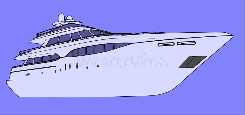 Vista Delantera Del Yate Del Vector Ilustración del Vector ...