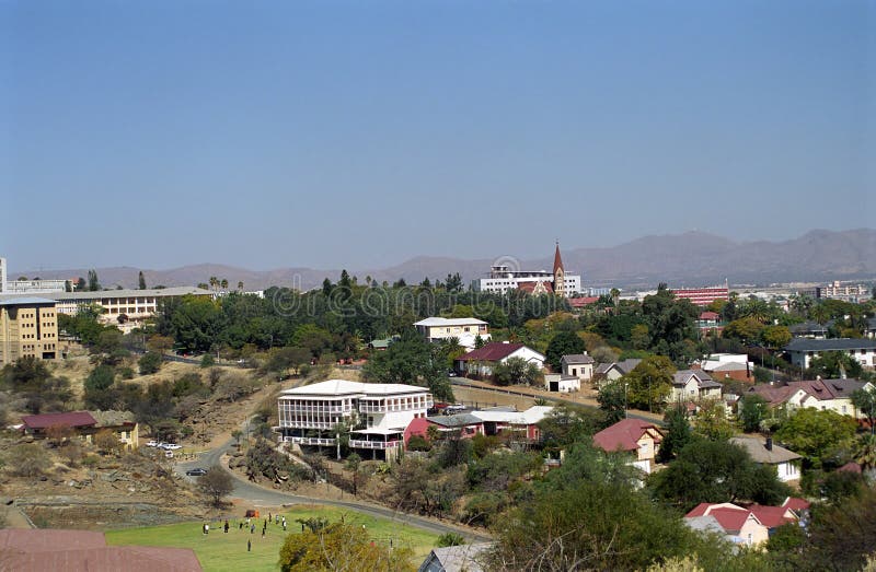 Vista Della Città, Windhoek, Namibia Fotografia Stock - Immagine di ...