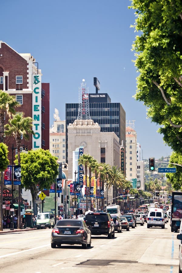 Vista Da Hollywood Boulevard Em Los Angeles Foto de Stock Editorial ...
