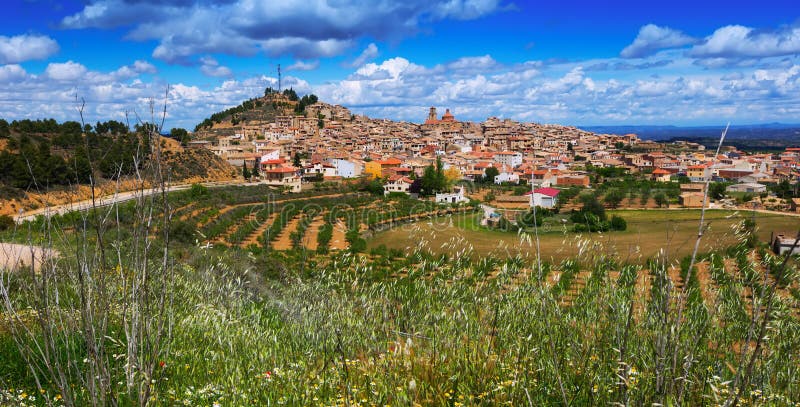 Vista General De Calaceite Teruel Imagen de archivo - Imagen de ...