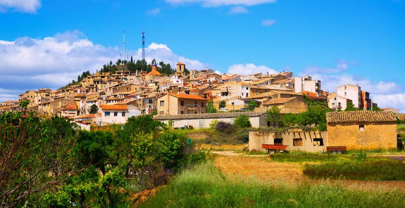 Vista Geral De Calaceite, Espanha Foto de Stock - Imagem de paisagem ...