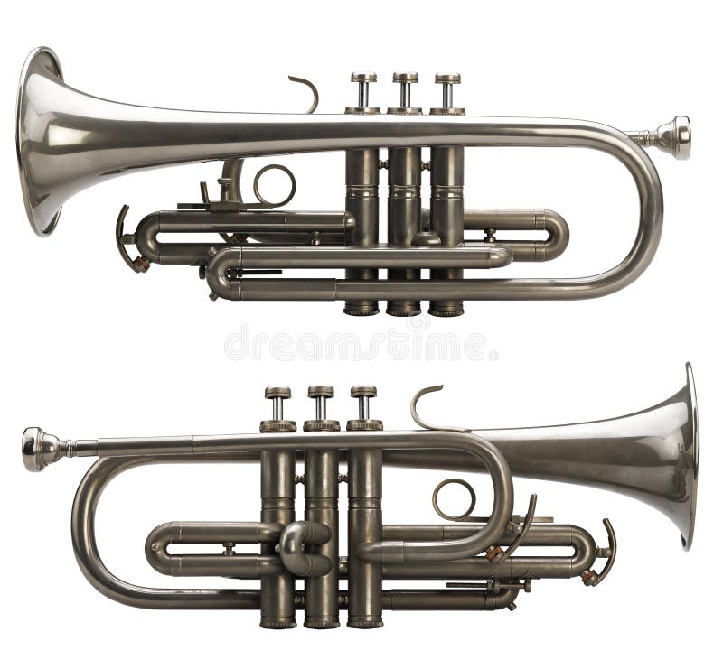 Strumento Musicale Della Tromba Metallico Fotografia Stock - Immagine ...