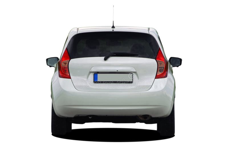Vista Posterior Blanca Del Coche Imagen de archivo - Imagen de cuero ...