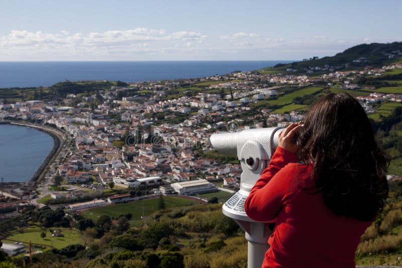 Vista Sobre a Cidade Do Horta Foto de Stock - Imagem de vista ...