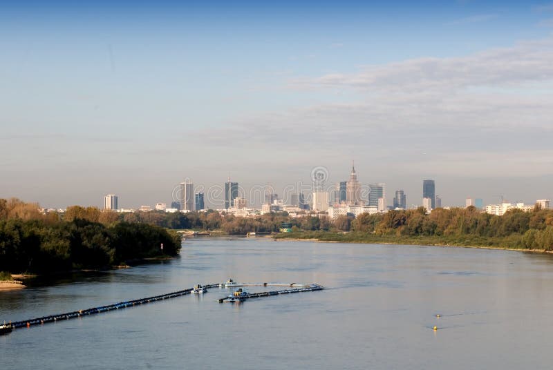 Vistula River and Warsaw Panorama. Editorial Stock Photo - Image of ...