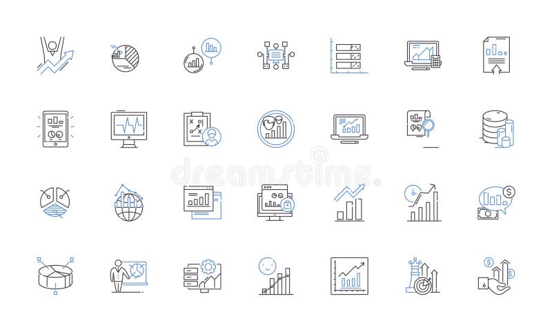 Visual Analytics Line Icons Collection. Data, Visualization, Insight ...