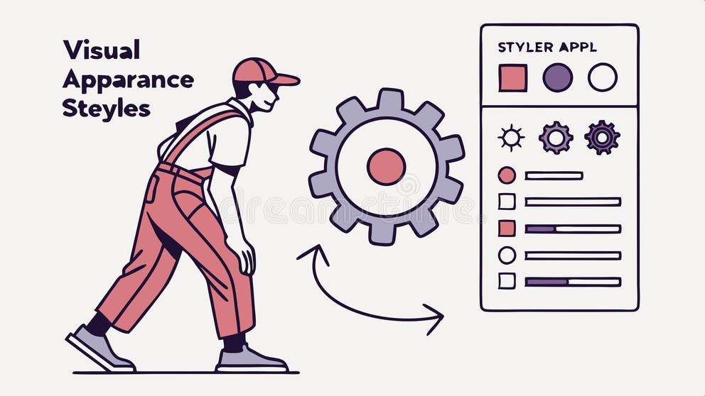Visual Appearance Styles, Design Customization Options Vector Design ...