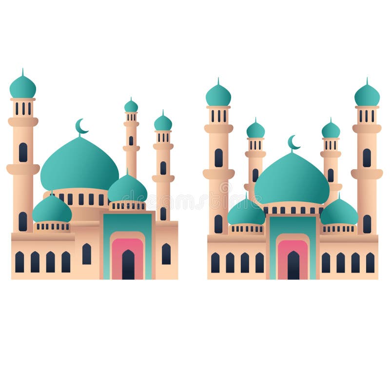 Architectural Illustrated a Collection of Mosques with Diverse Design ...