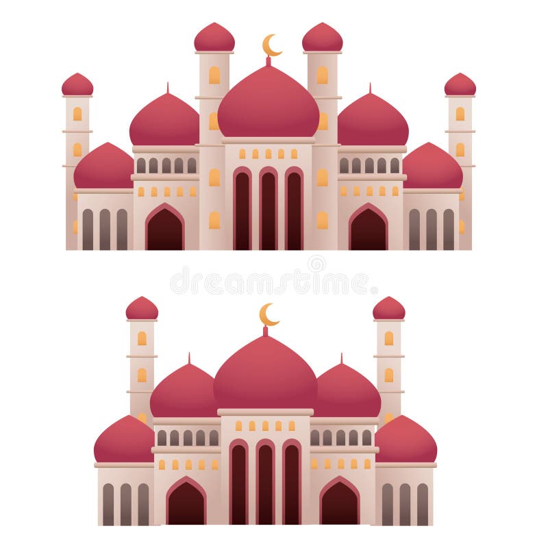 Architectural Illustrated a Collection of Mosques with Diverse Design ...