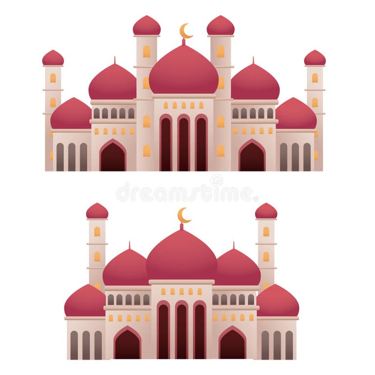 Architectural Illustrated a Collection of Mosques with Diverse Design ...