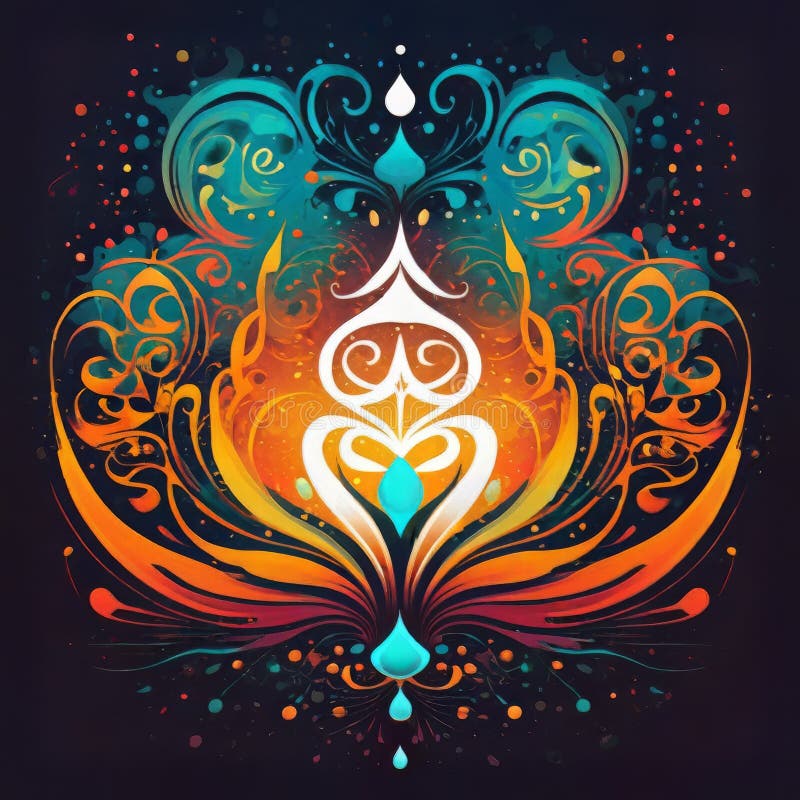 Visual Art Painting Background: Abstract Calligraphy Stock Illustration ...