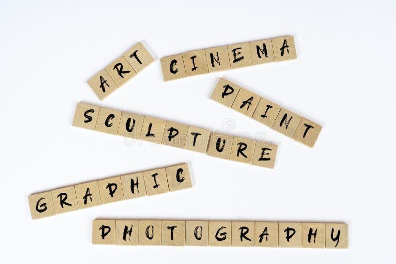 The Visual arts words stock photo. Image of graphic - 155452336