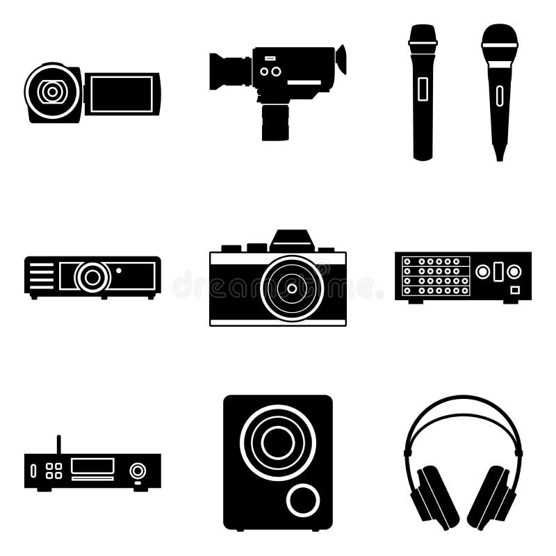 Visual and Audio Icon Set. Vector Illustration Stock Vector ...