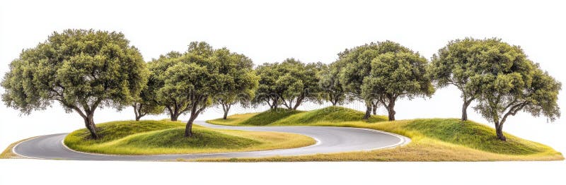 Visual of an Authentic Asphalt Road Set Against a Countryside Landscape ...