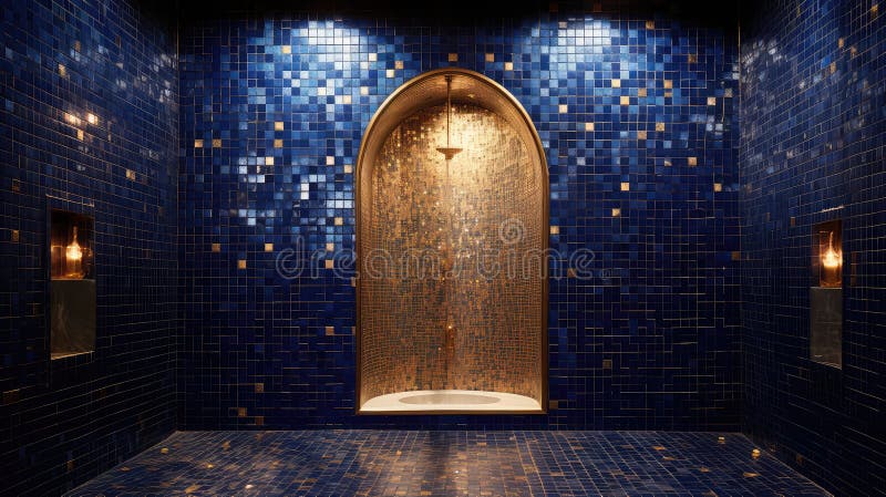 Visual Background Blue and Gold Stock Photo - Image of mosaic, vibrant ...
