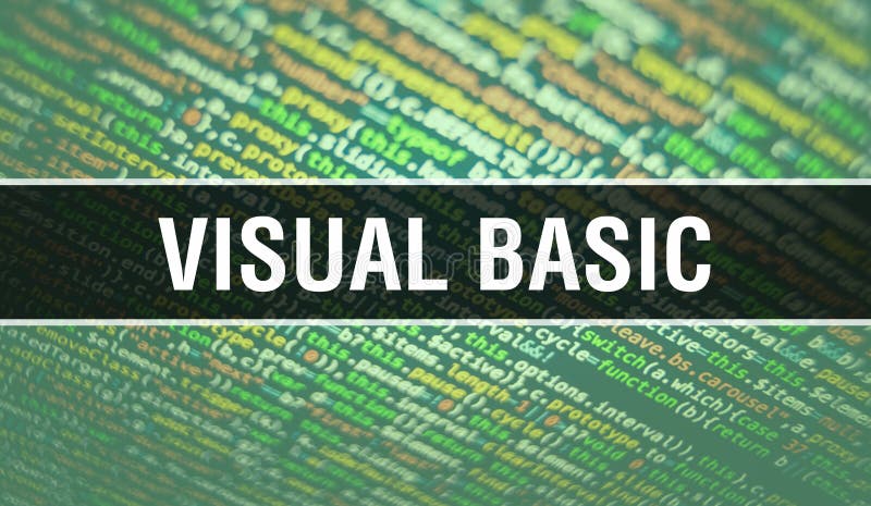 Visual Basic Text Written on Programming Code Abstract Technology ...