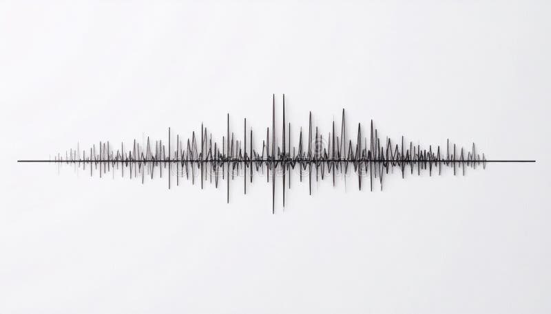 A Visual Black Waveform Line Against a White Background Illustrating ...