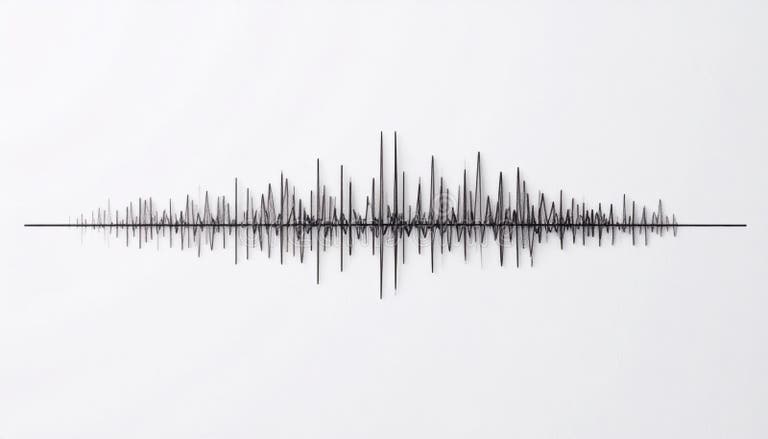 A Visual Black Waveform Line Against a White Background Illustrating ...