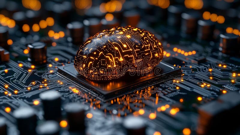 Visual of a Blue Digital Brain Symbol Combined with a Modern HUD ...