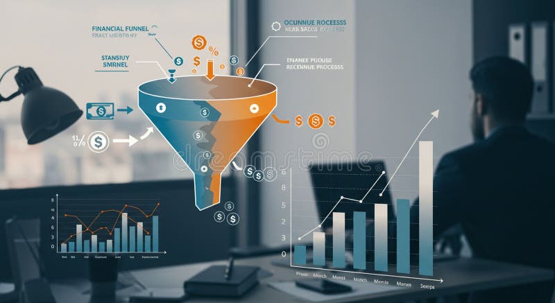Visual of a Business Office Featuring a Man at a Desk with an Overlaid ...