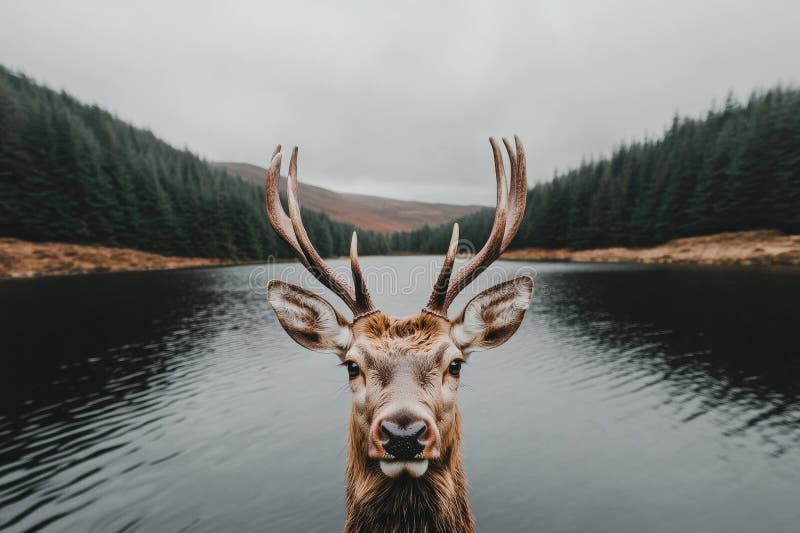 A Visual Capture of a Free and Untamed Scottish Stag Set Against the ...